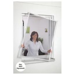 Insektenschutz-Fensterrahmen Hecht INTERNATIONAL "Basic", wei&szlig; (rahmen: wei&szlig; gewebe: anthrazit), B:130cm H:150cm, Insektenschutzgitter, BxH: 120x140 cm, k&uuml;rzbar