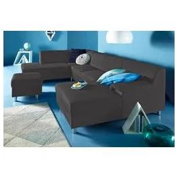 Wohnlandschaft Home Affaire "Jamie, zeitloses Design, fester Sitzkomfort, viel Platz, U-Form", braun (dunkelbraun), B:308cm H:72cm T:80cm, Sofas, Wohnlandschaft, wahlweise mit Bettfunktion