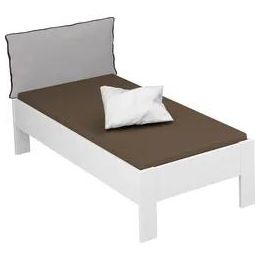 Futonbett Rauch "Aditio", wei&szlig;, B:96cm H:107cm L:208cm, Betten, Futonbett, Kopfteil Webstoff mit abgesetztem Keder