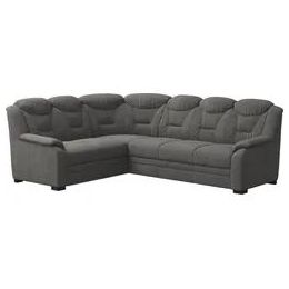 Ecksofa COTTA "Marcus L-Form", grau (anthrazit), B:263cm H:99cm T:211cm, 100% Polyester, Sofas, Ecksofa, wahlweise mit Schlaffunktion & Stauraum