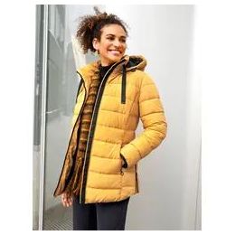 Steppjacke Casual Looks, Damen, Gr. 44, gelb (ocker), 100% Polyester, unifarben, Jacken Steppjacke
