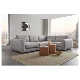 Ecksofa Home Affaire "Bloomfield, Breite 304cm, Mega Polsterecke mit viel Platz, L-Form", grau, B:304cm H:84cm T:224cm, 92% Polyester 8% Nylon, Sofas, Ecksofa, extra tiefe Sitzfl&auml;che, wahlweise mit Sitztiefenverstellung