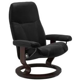 Relaxsessel stressless "Consul", schwarz (schwarz batick), B:76cm H:100cm T:71cm, Leder BATICK: BATICK ist ein leicht korrigiertes, durchgef&auml;rbtes und genarbtes M&ouml;belleder, bei dem die meisten Unebenheiten und Spuren in der Regel entfernt wurden.;Leder PALOMA: PALOMA ist ein durchgef&auml;rbtes Semianilin-M&ouml;belleder mit nat&uuml;rlicher Narbung.;ROHLEDER Stoff Q2 FARON: Ein fester zuverl&auml;ssiger Boucl&eacute; mit e