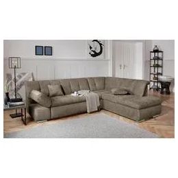 Ecksofa DOMO collection "Mona L-Form bequem und komfortabel, Breite 271cm, L-Form", braun (schlamm), B:271cm H:80cm T:213cm, Struktur fein 100% Polyester;Chenilleoptik 100% Polyester, Sofas, Ecksofa, wahlweise mit Bett- und Armlehnfunktion