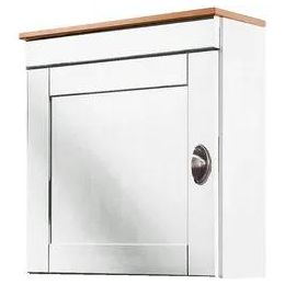 H&auml;ngeschrank Home Affaire "Oslo", gelb (cremefarben, honigfarben), B:50cm H:55cm T:29cm, Massivholz, Schr&auml;nke, H&auml;ngeschrank, 50 cm breit, aus massiver Kiefer, 1 T&uuml;r, Metallgriff, Landhaus-Optik