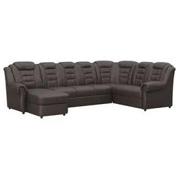 Wohnlandschaft Home Affaire "Boston U-Form", braun (mud), B:333cm H:102cm T:216cm, 64% Polyurethan, 25% Polyester, 11% Baumwolle, Sofas, Wohnlandschaft, mit hoher R&uuml;ckenlehne, wahlweise mit Bettfunktion & Stauraum