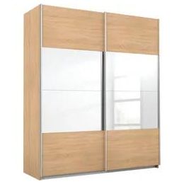 Schwebet&uuml;renschrank Rauch "Quadra", braun (struktureichefarben hell, spiegel), B:181cm H:210cm T:62cm, Holzwerkstoff, Schr&auml;nke, Schwebet&uuml;renschrank, mit Spiegelelementen