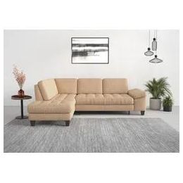 Sit & More Ecksofa SIT & MORE "Westham L-Form", braun (macciato), B:261cm H:88cm T:179cm, 100% Polyester, Sofas, Ecksofa, mit Ottomane, mit oder ohne Bettfunktion, Bettkasten, Verstellung