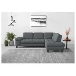 Sit & More Ecksofa SIT & MORE "Westham L-Form", grau, B:261cm H:88cm T:179cm, 100% Polyester, Sofas, Ecksofa, mit Ottomane, mit oder ohne Bettfunktion, Bettkasten, Verstellung
