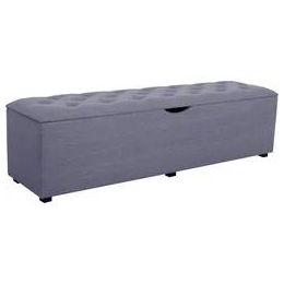 Hockerbank Home Affaire "Knobbed", blau (blau, grau), B:120cm H:42cm T:40cm, Struktur fein (100% Polyester) f&uuml;r Bett Classico, Piazza, Premium und Vega;Struktur (100% Polyester) f&uuml;r Bett Crato und Lucina;Struktur (60% Baumwolle, 40% Leinen) f&uuml;r Bett Kiss;Kunstleder f&uuml;r Bett Natura;Struktur (100% Polyester) f&uuml;r Bett Nordica, Hocker, Hockerbank mit Stauraum, Breite 120 cm und 160 cm