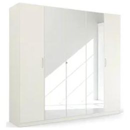 Dreht&uuml;renschrank Rauch "Kleiderschrank Schrank Garderobe Ankleide PURE BY QUADRA SPIN", wei&szlig; (alpinwei&szlig;), B:226cm H:210cm T:54cm, Holzwerkstoff, Schr&auml;nke, Dreht&uuml;renschrank, in puristischem Design mit Griffen in Alufarben MADE IN GERMANY
