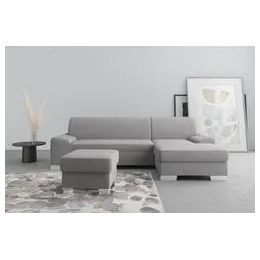 Ecksofa DOMO collection "Anzio L-Form, whlw. Bettfunktion, Federkern, hochwertig, Breite 271 cm", grau, B:271cm H:85cm T:160cm, Sofas, Ecksofa, Ohne Bettfunktion, Recamiere rechts, Samtoptik, grau