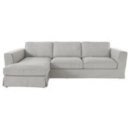 Ecksofa Home Affaire "Vintage L-Form", grau (light granit), B:284cm H:83cm T:165cm, 100%PES, Sofas, Ecksofa, 3-Sitzer Polsterecke im Landhausstil, mit abnehmbarer Husse