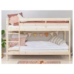 Etagenbett Hoppekids "ECO Comfort Kinderbett 90x200 oder 70x160 aus Massivholz in 4 Farben", beige (natur), B:101cm H:140cm L:206cm, Etagenbetten, Etagenbett, T&Uuml;V, FSC und Nordisches Umweltzeichen &ndash; wahlweise mit Matratzen