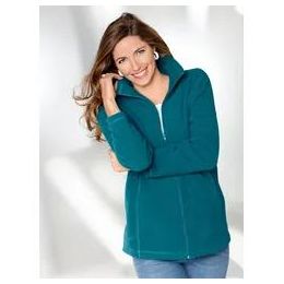 Fleecejacke Classic Basics, Damen, Gr. 40, blau (petrol), 100% Polyester, unifarben, figurumspielend, Jacken Fleecejacke