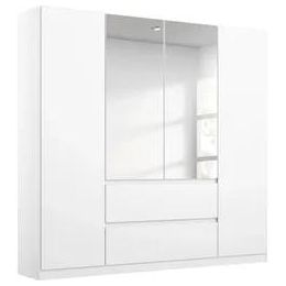 Dreht&uuml;renschrank Rauch "Kleiderschrank Schrank Garderobe W&auml;scheschrank Ankleide NIDDA", wei&szlig;, B:181cm H:197cm T:54cm, Holzwerkstoff, Schr&auml;nke, Dreht&uuml;renschrank, mit vollfl&auml;chig aufgelegten Spiegel grifflose Front MADE IN GERMANY
