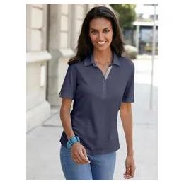 Poloshirt Casual Looks "Poloshirt", Damen, Gr. 42, blau (marine), 50% Baumwolle, 50% Modal, unifarben, ohne Ausschnitt, Shirts