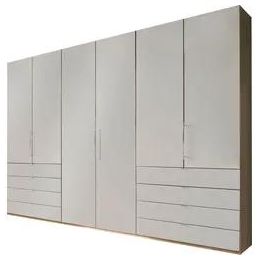 Faltt&uuml;renschrank Wiemann "Loft, Kleiderschrank, Schrank, W&auml;scheschrank, mit Glasfront", beige (havanna, wei&szlig; glas), B:200cm H:216cm T:58cm, Schr&auml;nke, inkl. gep&auml;mpften Schubk&auml;sten und T&uuml;ren, mit Panorama&ouml;ffnung