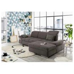 Ecksofa "SO4100 V", braun (schlamm), B:284cm H:80cm T:190cm, SET ONE BY Musterring, Sofas, Ecksofa, mit verstellbaren Kopfteilen, wahlweise mit Funktionen, Cord-Bezug