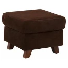 Hocker Home Affaire "Mayfair", braun (schoko), B:58cm H:45cm T:58cm, MELROSE (100% Polyester);Struktur fein (95% Polyester, 5% Polyamid), Hocker, Sitzhocker