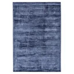 Teppich Tom Tailor HOME "Shine uni" Gr. 31, blau (navy), B:65cm H:8mm L:135cm, Viskose, Teppiche, Teppich, Handweb Teppich, 100% Viskose, handgewebt, mit elegantem Schimmer