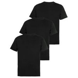 T-Shirt Fruit of the Loom, Herren, Gr. 4XL (68/70), schwarz (schwarz, schwarz, schwarz), Single Jersey, Obermaterial: 100% Baumwolle, Basic, schmal, Rundhals, ohne B&uuml;ndchen, Shirts T-Shirt, mit Rundhalsausschnitt