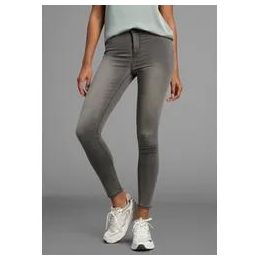 Skinny-fit-Jeans Arizona "Ultra Stretch", Damen, Gr. 44, N-Gr, grau (grau used), Jeans, Obermaterial: 63% Baumwolle, 32% Polyester, 5% Elasthan, skinny fit kn&ouml;chellang, Jeans, extra-eng geschnittene Beinform, modische Used-Waschung, Topseller