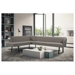 Eckbank exxpo - SOFA FASHION "Americano", bunt (melange), B:249cm H:83cm T:157cm, Sitzb&auml;nke, Eckbank, mit Keder und Metallf&uuml;&szlig;en, Bezug in verschiedenen Qualit&auml;ten