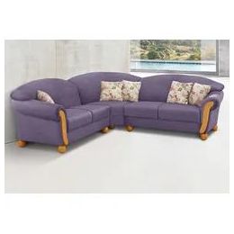 Ecksofa Home Affaire "Milano, bequem mit Federkern, B/T/H 233/233/83cm, Landhausstil, L-Form", lila (flieder), B:233cm H:83cm T:233cm, Sofas, Ecksofa, gleichschenklig