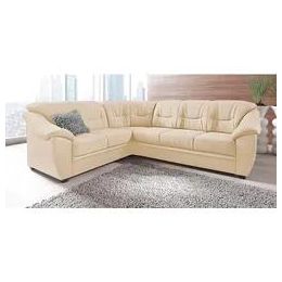 Sit & More Ecksofa SIT & MORE "Savona L-Form, B: 262 cm", beige (creme), B:262cm H:90cm T:212cm, PRIMABELLE-Microfaser (100% Polyester);SOFTLUX/Struktur (Korpus in Kunstleder, Sitz und R&uuml;cken in Strukturstoff aus 75% Polyester und 25% Viskose);Kunstleder SOFTLUX;NaturLEDER (echtes Rindsleder), Korpus in Kunstleder SOFTLUX, Sofas, Ecksofa, optional Bettfunktion, Federkern