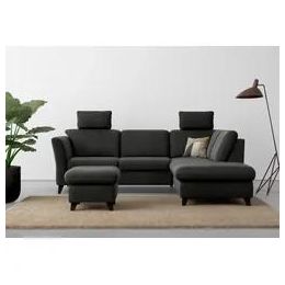 Ecksofa Home Affaire "Trelleborg L-Form", grau (anthrazit), B:252cm H:86cm T:213cm, 95% Polyester, 5% Polyamid, Sofas, Ecksofa, wahlweise mit Bettfunktion und Bettkasten, inkl. Federkern-Polsterung