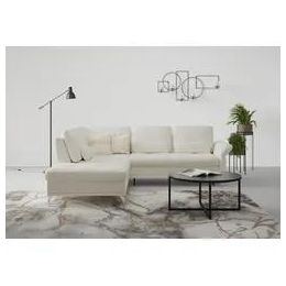 Ecksofa Home Affaire "Palm Beach L-Form", beige (creme), B:263cm H:89cm T:224cm, 98%Polyester, 2%Polyamid, Sofas, Ecksofa, Federkern, mit Sitztiefenverstellung, wahlweise mit Bettfunktion