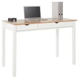 Schreibtisch Home Affaire "Gava", beige (natur, wei&szlig;, wei&szlig;, natur), B:120cm H:80cm T:60cm, Tische, Schreibtisch, massives Kiefernholz, f&uuml;r das home office, Laptoptisch Breite 120 cm