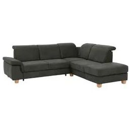 Ecksofa Home Affaire "Dalia L-Form", grau (anthrazit), B:256cm T:221cm, Luxus-Microfaser Florence (100% Polyester);Luxus-Microfaser weich (90% Polyester, 10% Polyamid);Webstoff (100% Polyester), Sofas, Ecksofa, mit Federkernpolsterung, wahlweise mit Bettfunktion, Bettkasten