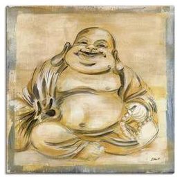 Wandbild Artland "Fr&ouml;hlicher Buddha I", beige (farbe bild(er): naturfarben), B:40cm H:40cm, Bilder, als Leinwandbild, Poster in verschied. Gr&ouml;&szlig;en