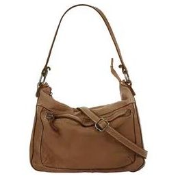 Shopper CLUTY, Damen, Gr. B/H/T: 28cm x 21cm x 5cm onesize, braun (cognac), Leder, leicht gl&auml;nzend, unifarben, Taschen Shopper, echt Leder, Made in Italy