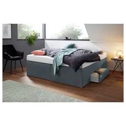 Boxspringbett, grau (anthrazit), B:180cm L:200cm, Bezug Bett: Feinstrukturstoff (77% Polyester, 23%Viskose) oder Microfaser (100% Polyester);Bonnellfederkernmatratze: 100%Polyester;Kaltschaummatratze: 100% Polyester, Bezug abnehm- und waschbar bis 60C, Westfalia Schlafkomfort, Komplettbetten, Boxspringbett, mit integrierter Schublade, frei im Raum stellbar