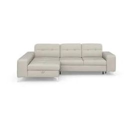Sit & More Ecksofa SIT & MORE "Baviene L-Form", beige (creme), B:286cm H:92cm T:176cm, Sofas, Ecksofa, inklusive Sitztiefenverstellung und Federkern, wahlweise Bettfunktion
