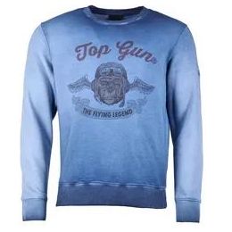 Sweater Top Gun "Smoking Monkey TG20191034", Herren, Gr. 48S, blau, Obermaterial: 100% Baumwolle, Sweatshirts Sweater