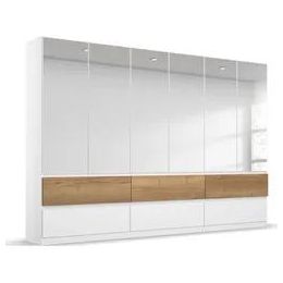Dreht&uuml;renschrank Rauch "Winnipeg", wei&szlig;, B:271cm H:210cm T:56cm, Holzwerkstoff, Schr&auml;nke, Dreht&uuml;renschrank, grifflose Front, Schubk&auml;sten m. Griffmulde, auch mit Beleuchtung