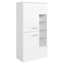 Midischrank Welltime "Florida", wei&szlig;, B:65cm H:130cm T:35cm, Holzwerkstoff, MDF, Schr&auml;nke, Midischrank, Breite 65 cm, mit hochgl&auml;nzenden Fronten