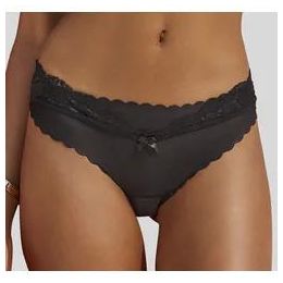 Bikinislip Lascana, Damen, Gr. 32/34, schwarz, Microtouch, Obermaterial: 88% Polyamid, 12% Elasthan, figurbetont, Unterhosen, mit extra flachen Kanten und feiner Spitze