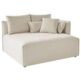 Ottomane OTTO HOME "N&ouml;re", beige (natur), B:138cm H:86cm T:128cm, 60% Baumwolle/40% Leinen, Sofas, Ottomane, kurzes Lounge-Modul - zum Zusammenstellen, Breite 138 cm, Tiefe 128 cm