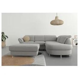 Sit & More Ecksofa SIT & MORE "Apulia L-Form", silber, B:250cm H:78cm T:212cm, Webstoff (100% Polyester);Struktur weich (90% Polyester, 10% Polyamid);Luxus-Micofaser Euphoria (100% Polyester);Samtoptik (100% Polyester), Sofas, Ecksofa, wahlweise Bettfunktion, Bettkasten und Kopf- und Armteilverstellung