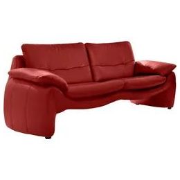 3-Sitzer Places of Style "Luna", rot, B:205cm H:80cm T:88cm, NaturLEDER (echtes Rindsleder), Sofas, in einzigartiger Optik