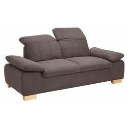 2-Sitzer Home Affaire "Bergamo Multifunktions-Sofa, bequem und komfortabel", braun (espresso), B:195cm H:77cm T:90cm, Chenille 100% Polyester;Struktur fein ( 100% Polyester);Luxus-Kunstleder;Struktur weich (100% Polyester), Sofas, mit Armlehn-und R&uuml;ckenfunktion, Federkern