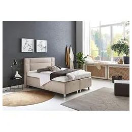 Boxspringbett, beige (feinstrukturstoff sand), Ohne Topper, Liegefl&auml;che B/L: 140cm x 200cm, H3, 5-Zonen-Tonnentaschen-Federkernmatratze, Bezug Unterbox und Kopfteil: Feinstrukturstoff (77% Polyester, 23% Viskose);Bezug Obermatratze 100% Polyester, waschbar bis 60C, Westfalia Schlafkomfort, Komplettbetten, Boxspringbett, in diversen Ausf&uuml;hrungen
