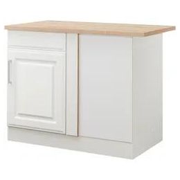 Eckunterschrank KOCHSTATION "KS-Stockholm", wei&szlig; (wei&szlig;, wei&szlig;), B:110cm H:85cm T:60cm, Holzwerkstoff, MDF, Schr&auml;nke, Eckunterschrank, hochwertige MDF-Fronten