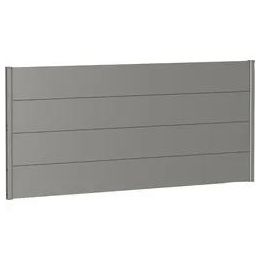 Sichtschutzelement BioHort, silber (silberfarben, metallic), H:91cm L:194cm, Stahlblech, Zaunelemente, 4 Metall-Paneele und 2 F&uuml;hrungsschienen, LxH: 194x91 cm