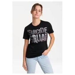 T-Shirt logoshirt "Suicide Squad Logo", Damen, Gr. XL, schwarz, 100% Baumwolle, bedruckt, normal, Rundhals, Shirts T-Shirt, mit lizenziertem Print